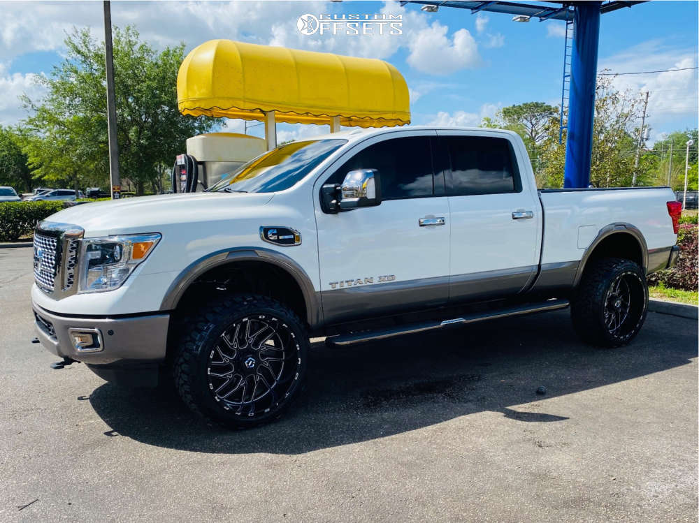 2017 Nissan Titan XD with 24x12 -44 TIS 544BM and 35/12.5R24 Roadcruza ...