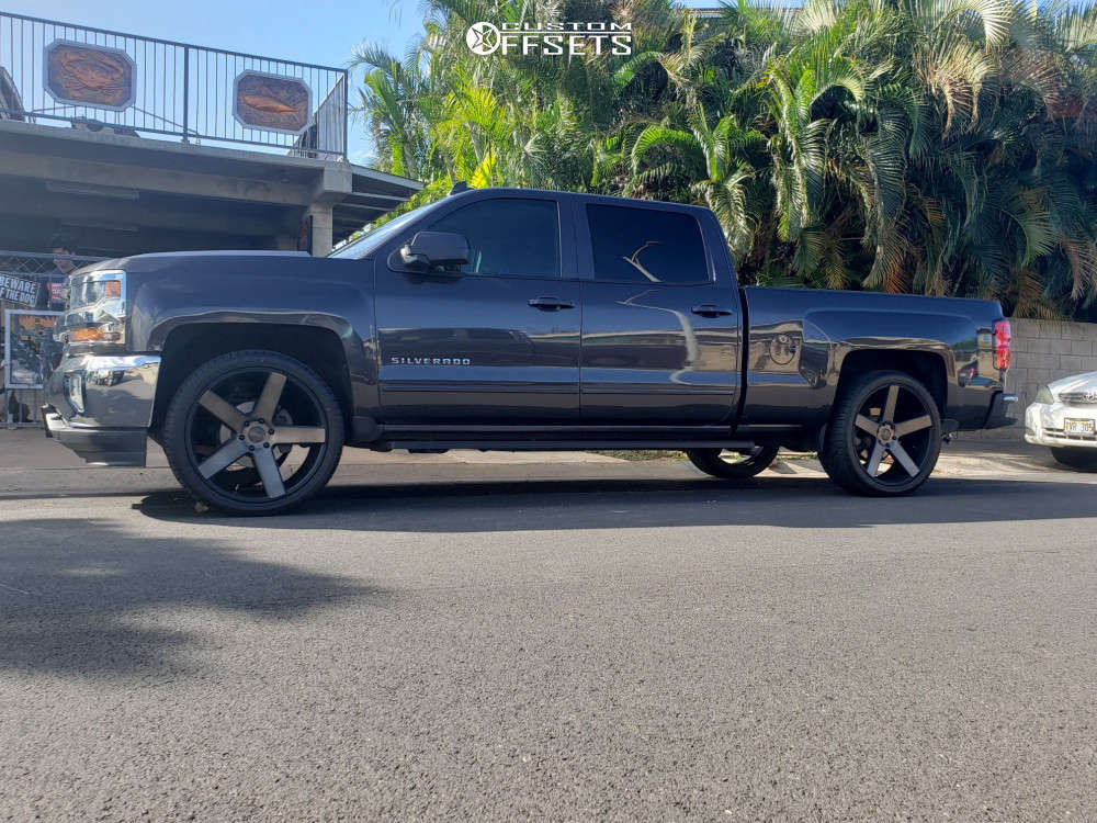 2016 Chevrolet Silverado 1500 with 24x10 31 DUB Baller and 305/35R24 ...