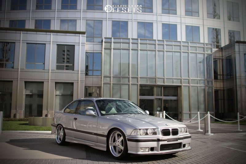 1997 BMW M3 with 18x8.5 34 Work Equip E05 and 235/40R18 Bridgestone ...