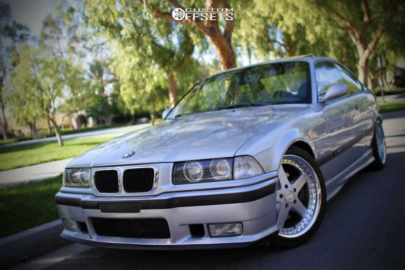 1997 BMW M3 with 18x8.5 34 Work Equip E05 and 235/40R18 Bridgestone ...