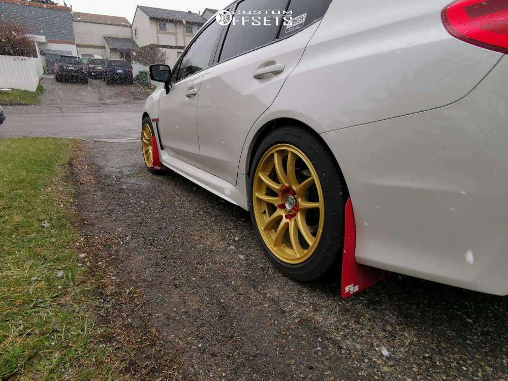 2016 Subaru WRX with 18x8.5 35 RTX R-Spec Stag and 235/45R18 Michelin ...