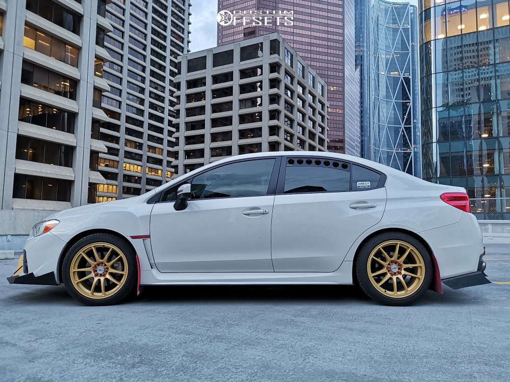 2016 Subaru WRX with 18x8.5 35 RTX R-Spec Stag and 235/45R18 Michelin ...