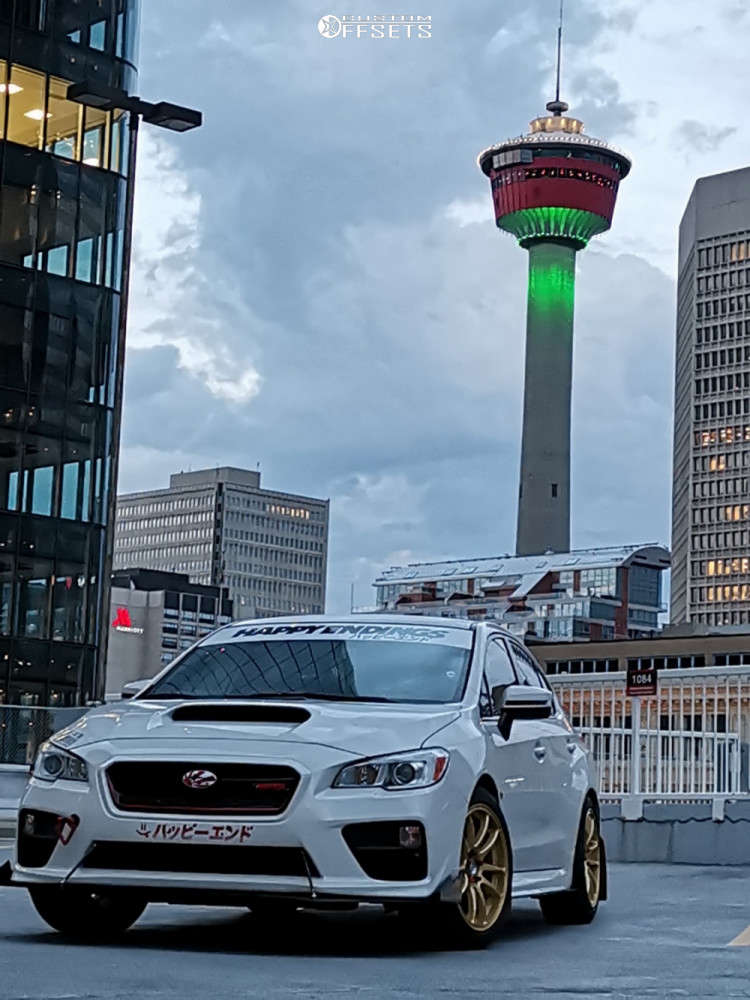 2016 Subaru WRX with 18x8.5 35 RTX R-Spec Stag and 235/45R18 Michelin ...