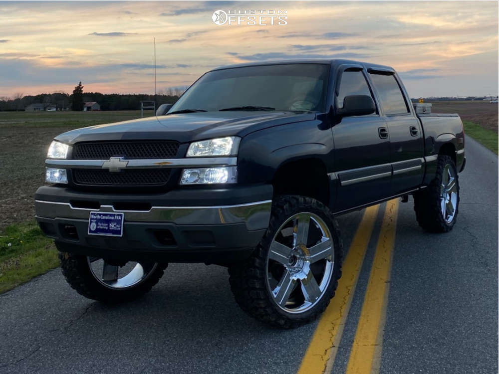 2005 Chevrolet Silverado 1500 with 26x10 25 Eclipse Replica 258 and 37/ ...