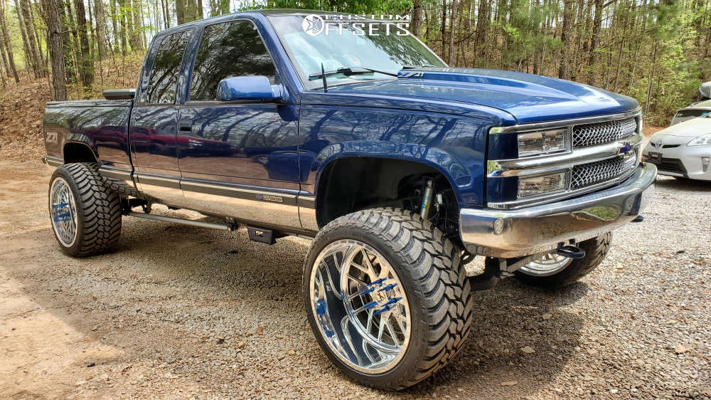 1998 Chevrolet K1500 with 24x14 -76 Xtreme Xf003 and 35/13.5R24 AMP Mud ...
