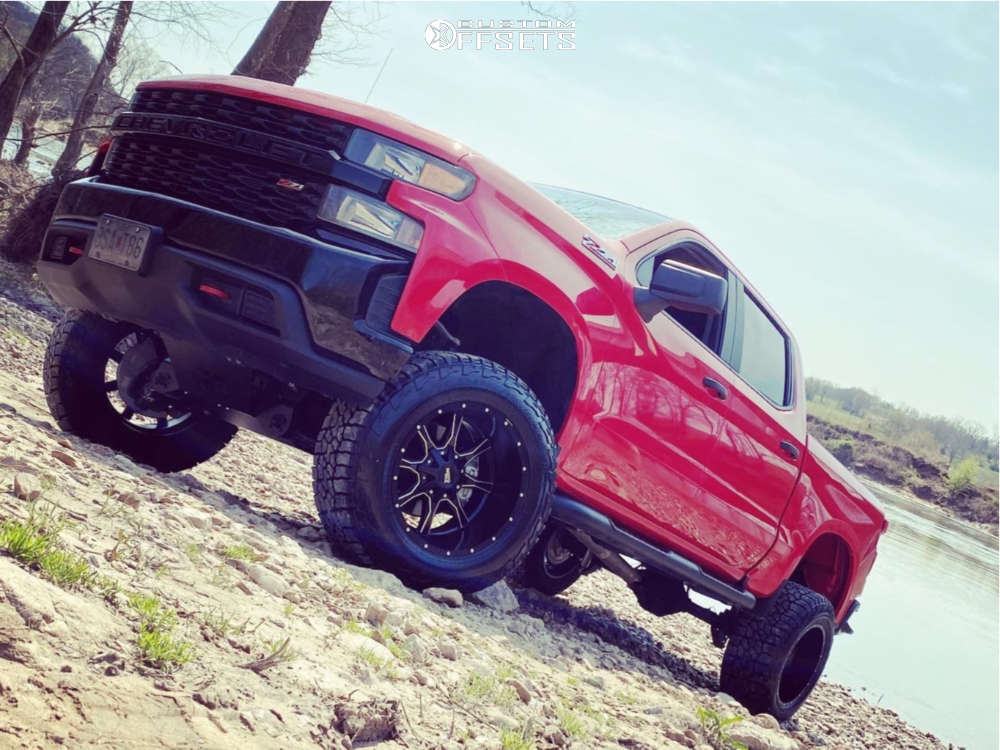 2020 Chevrolet Silverado 1500 with 20x12 -44 Moto Metal Mo970 and 35/12 ...