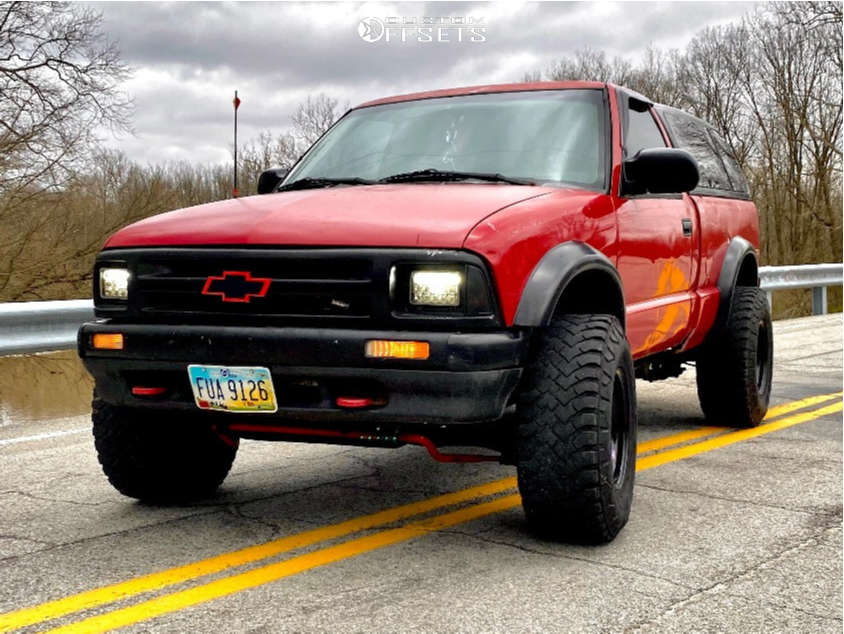 1995 Chevrolet S10 with 15x10 -38 Bart Wheels Super Trucker and 32/11 ...
