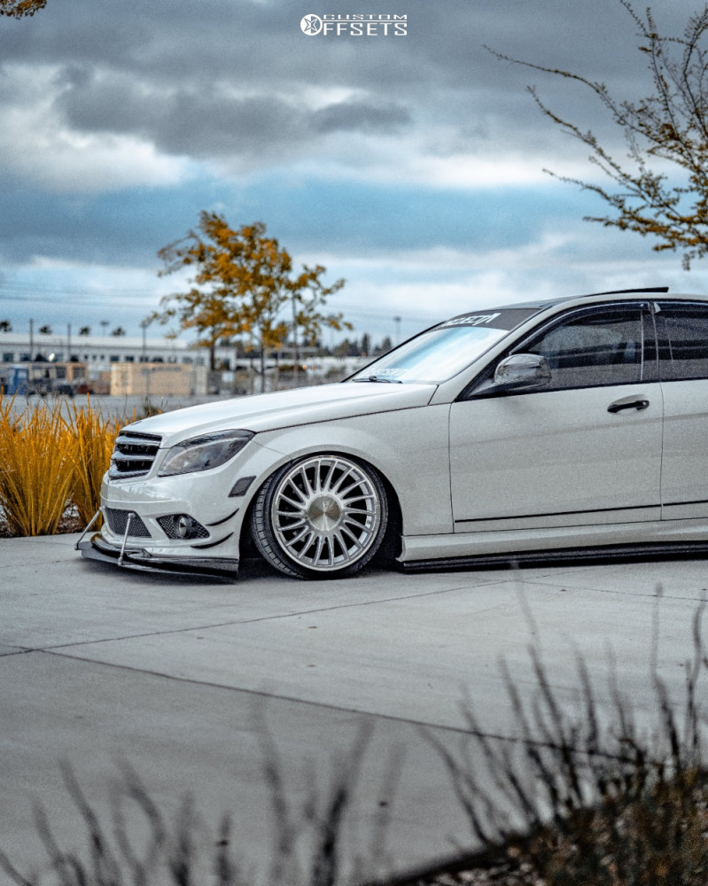 Wheel Offset 2009 Mercedes-Benz C300 Flush Air Suspension | Custom Offsets