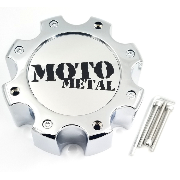 Moto Metal Cap Chr Tall 8Lug - New Logo | Fitment Industries