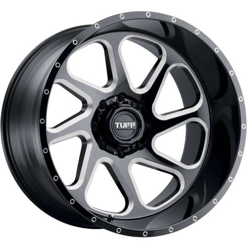 Tuff T2B Gloss Black with Milled Spoke Windows 26x14 -72mm with Fury ...